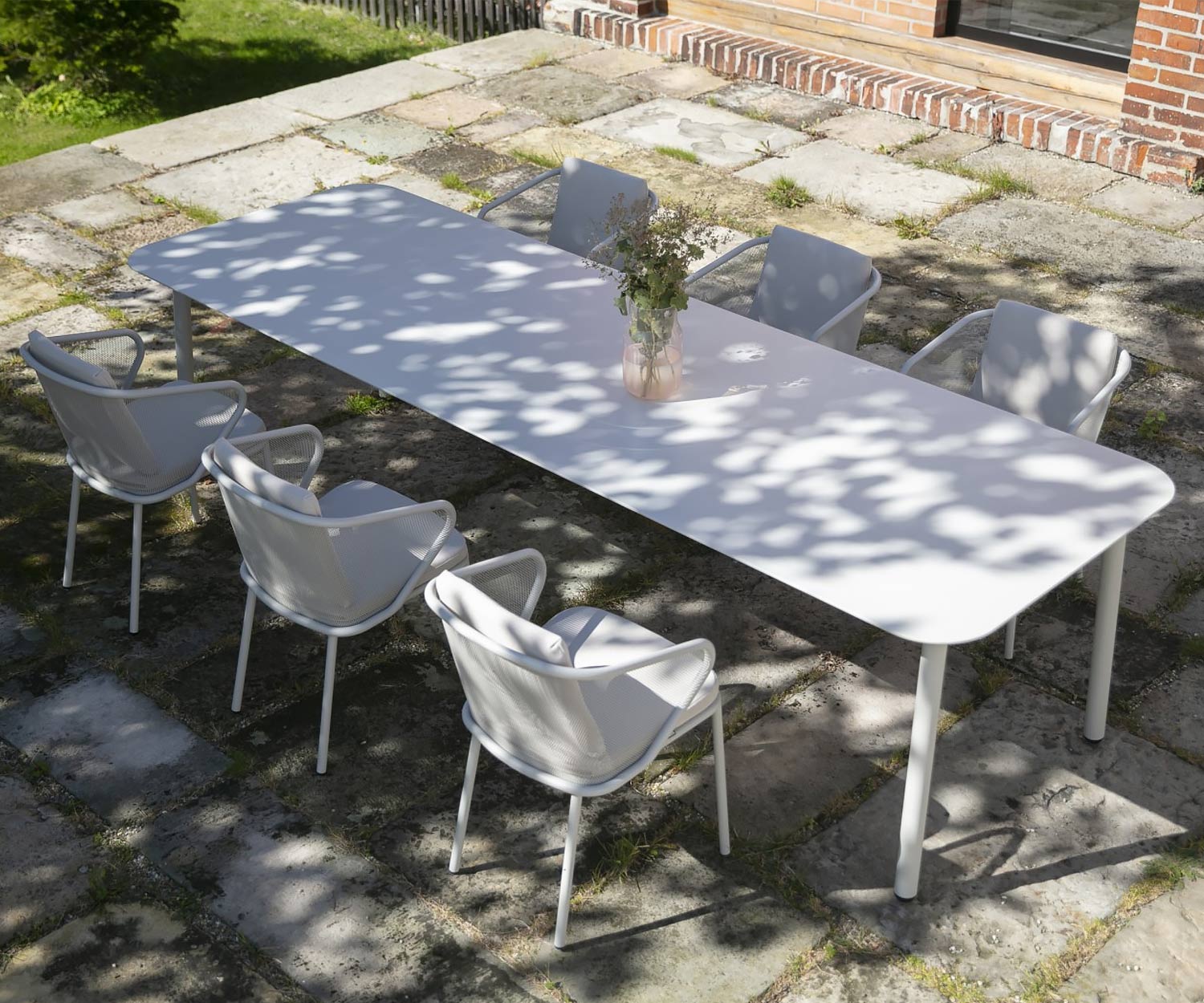 Todus Condor Design tuintafel roestvrij staal wit grijs